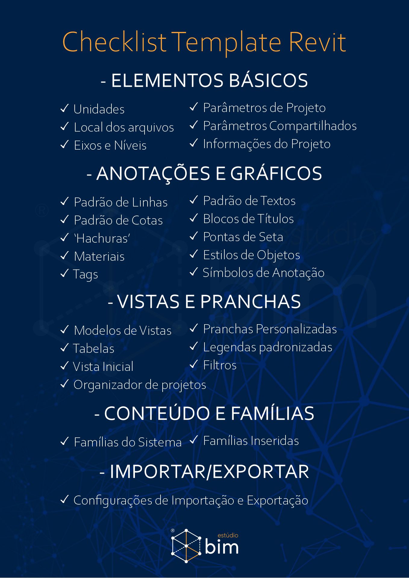 Checklist para criar Templates no Revit